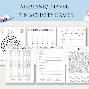 Airplane Activity Book, Travel Activities for Kids, Travel Activity ...