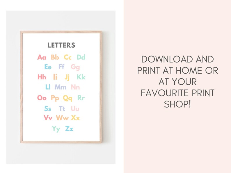 Alphabet and Number Poster, Educational Poster for Kids, Alphabet Print ...