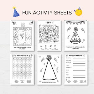 Birthday Activity Book, Kids Birthday Games, Birthday Coloring ...