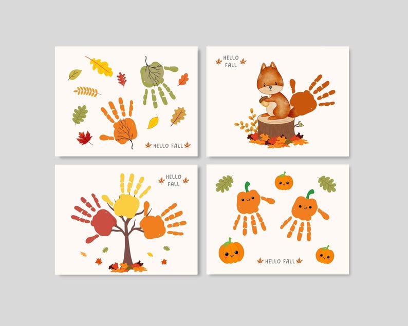 Fall Handprints Fall Handprint Craft Printable Handprint - Etsy
