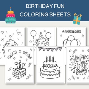 Birthday Activity Book, Kids Birthday Games, Birthday Coloring ...