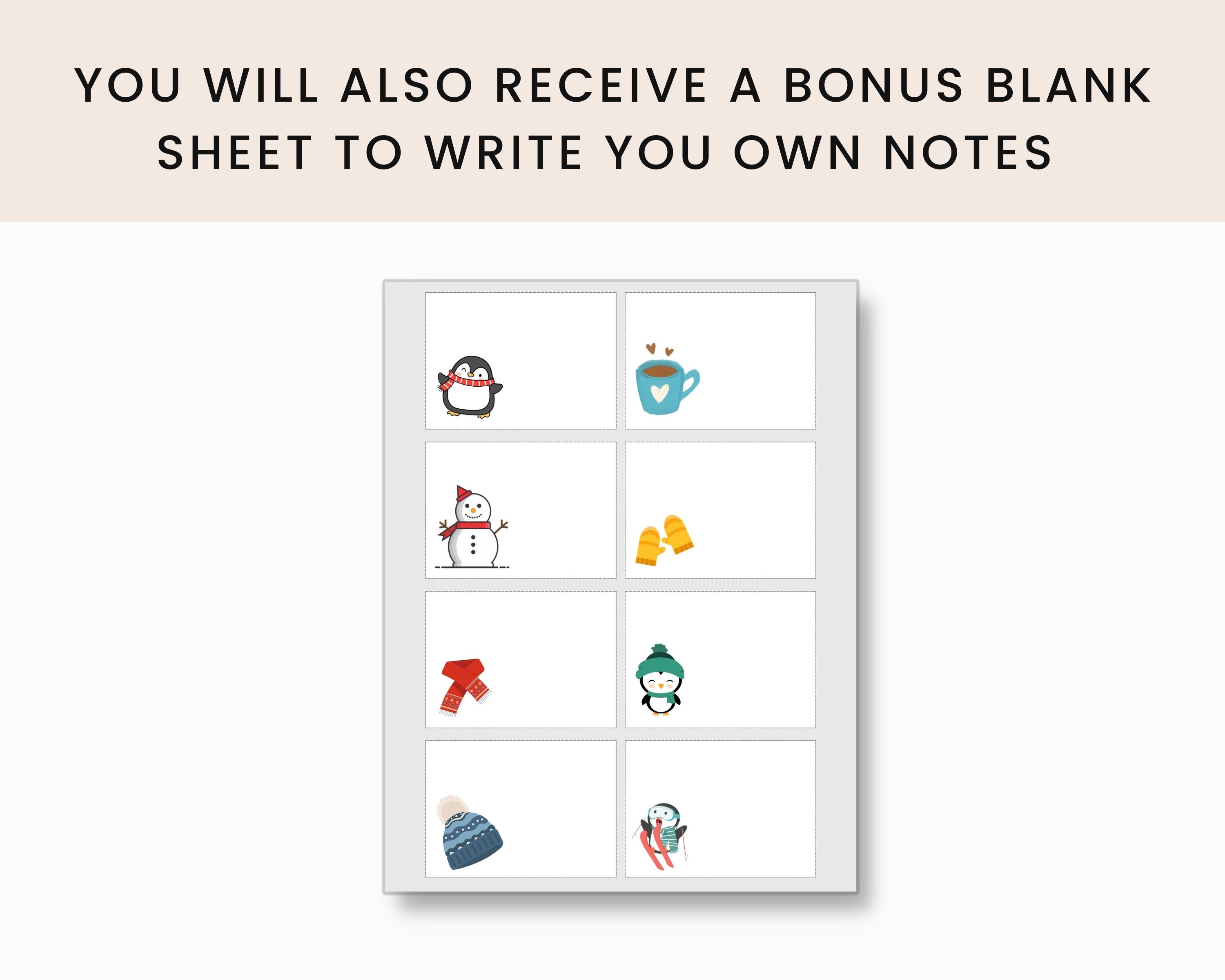 Winter Lunch Box Notes Lunch Box Notes Printable Winter Kids - Etsy UK