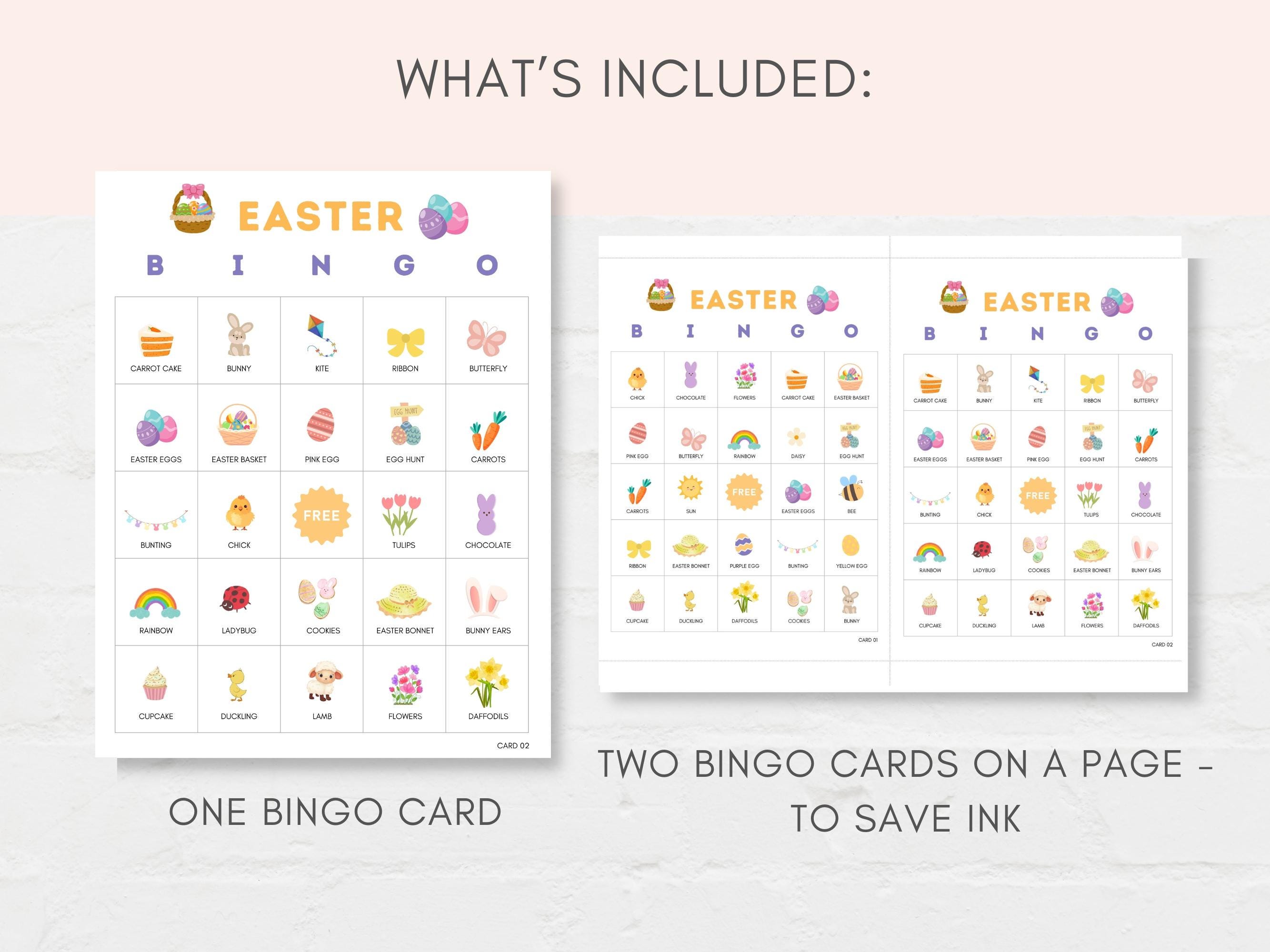 Easter Bingo, Easter Game, Easter Bingo Cards, Printable Bingo, Easter ...