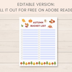 Autumn Bucket List Printable, Autumn Printables, Autumn Activities ...