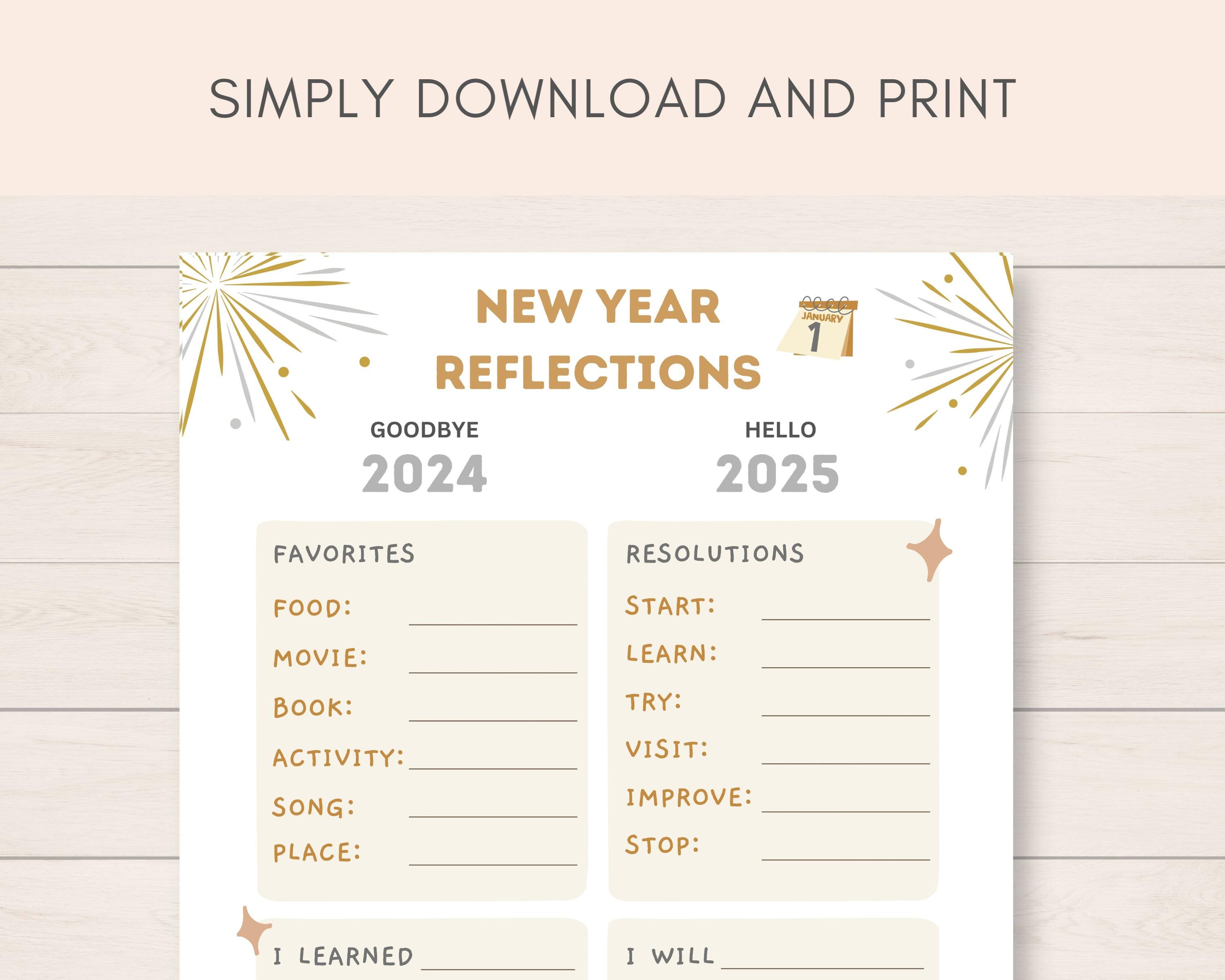 Kids Year in Review, Printable New Years Activity, 2025 New Year ...