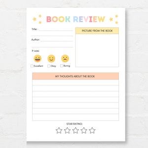 Book Review Template, Book Review Printable, Reading Log, Reading ...