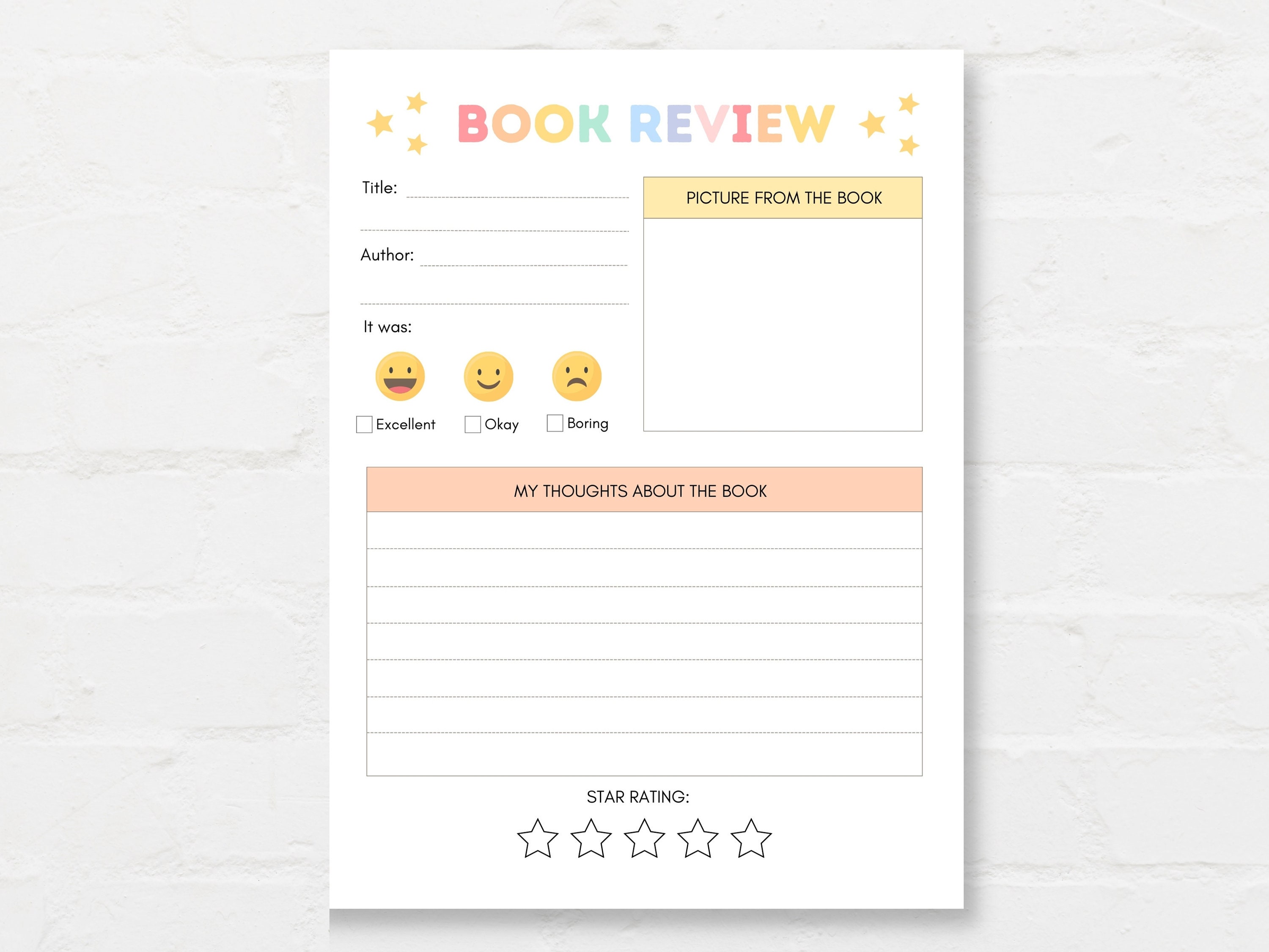 Book Review Template, Book Review Printable, Reading Log, Reading ...