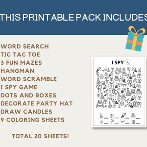 Birthday Activity Book, Kids Birthday Games, Birthday Coloring ...