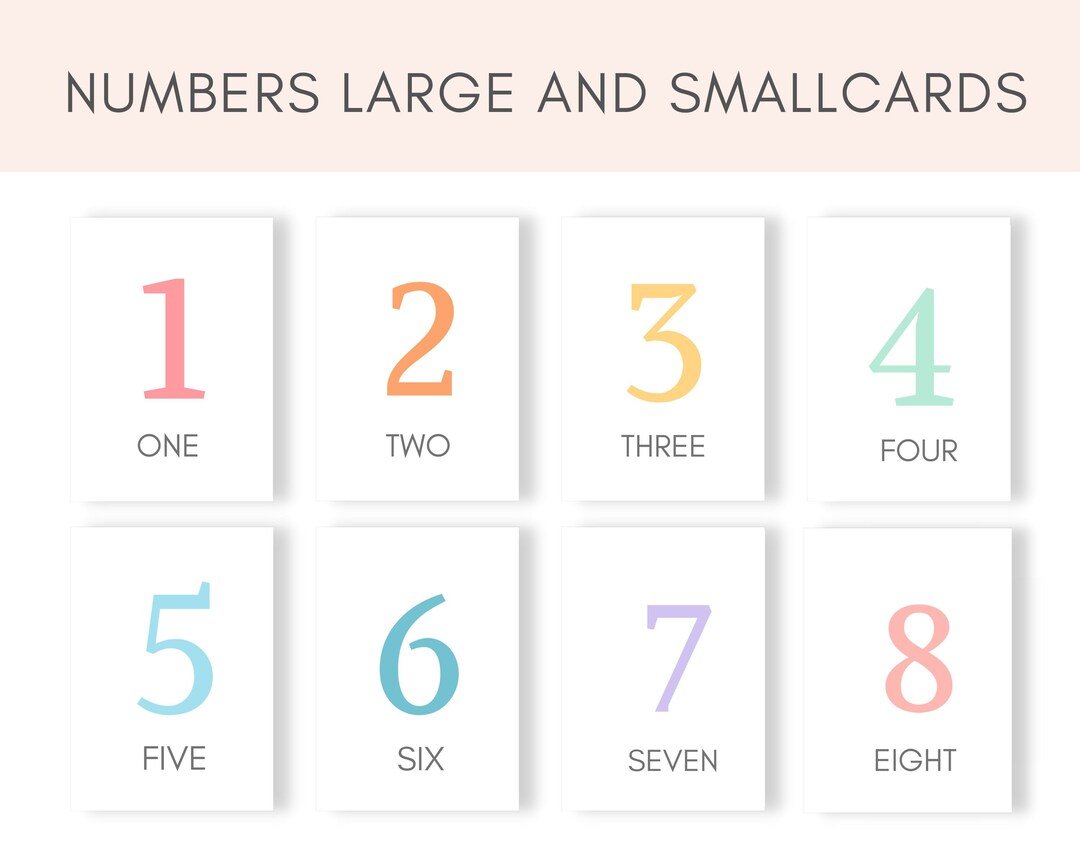 Number Flashcards Counting Cards Printable Number Flash - Etsy