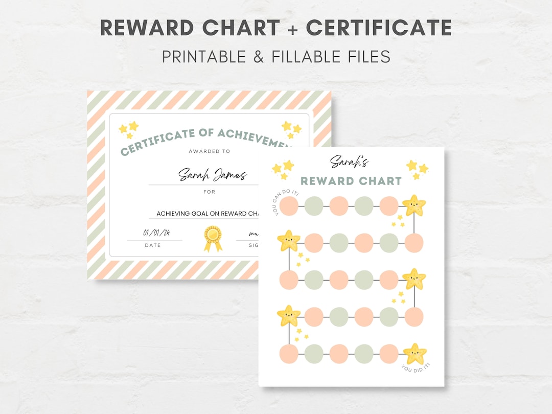 Reward Chart Printable, Kids Reward Chart, Sticker Chart, Kids Chart ...