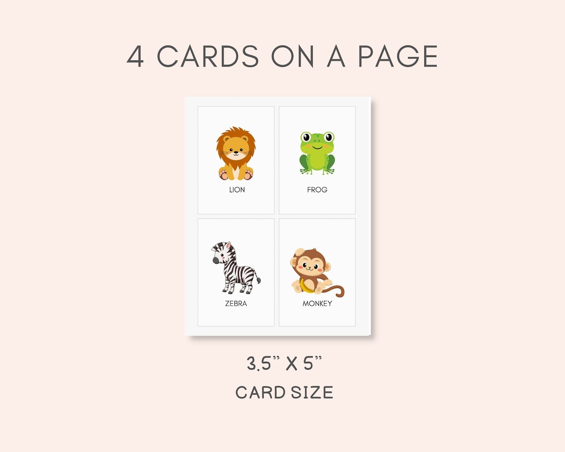 Animal Flashcards Printable Flashcards Preschool Flashcards - Etsy