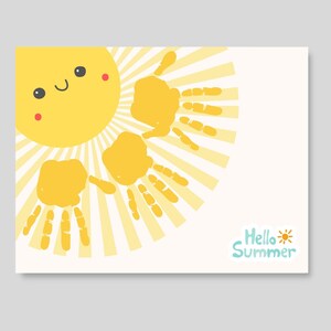 Summer Handprint, Summer Craft Printable, Summer Handprint Art ...