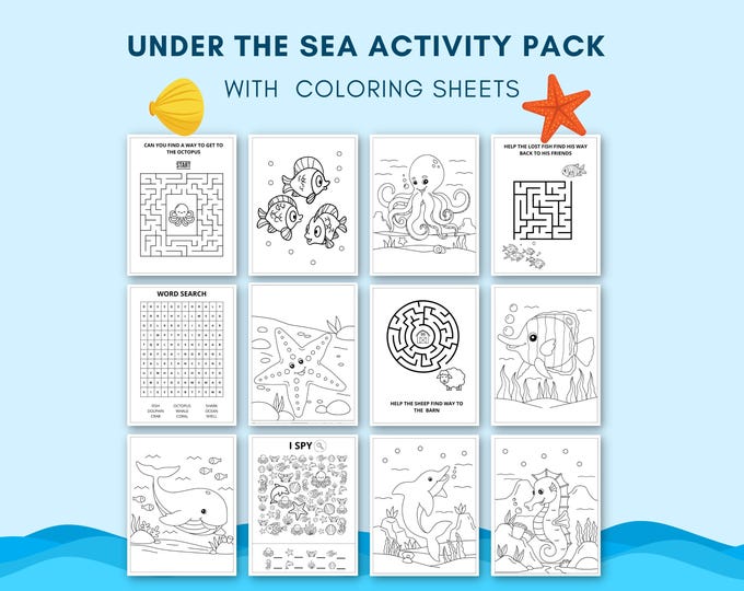 Underwater Wonderland: 10 Printable Ocean-themed Coloring Pages for ...