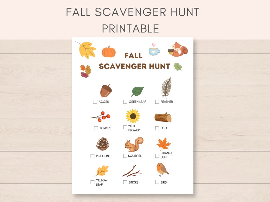 Fall Scavenger Hunt, Fall Activity, Autumn Nature Walk, Nature ...