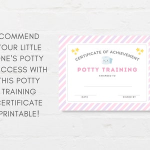 Potty Chart Printable, Potty Training Chart, Potty Certificate, Potty ...