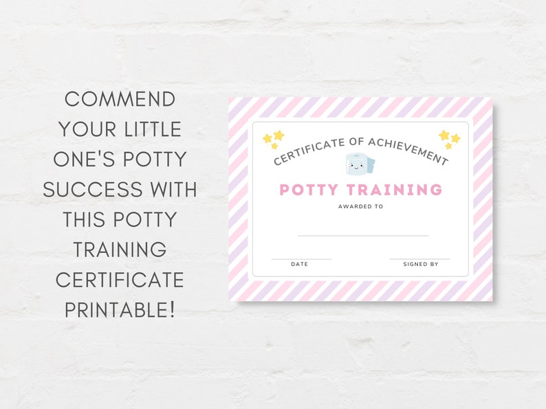 Potty Chart Printable, Potty Training Chart, Potty Certificate, Potty ...
