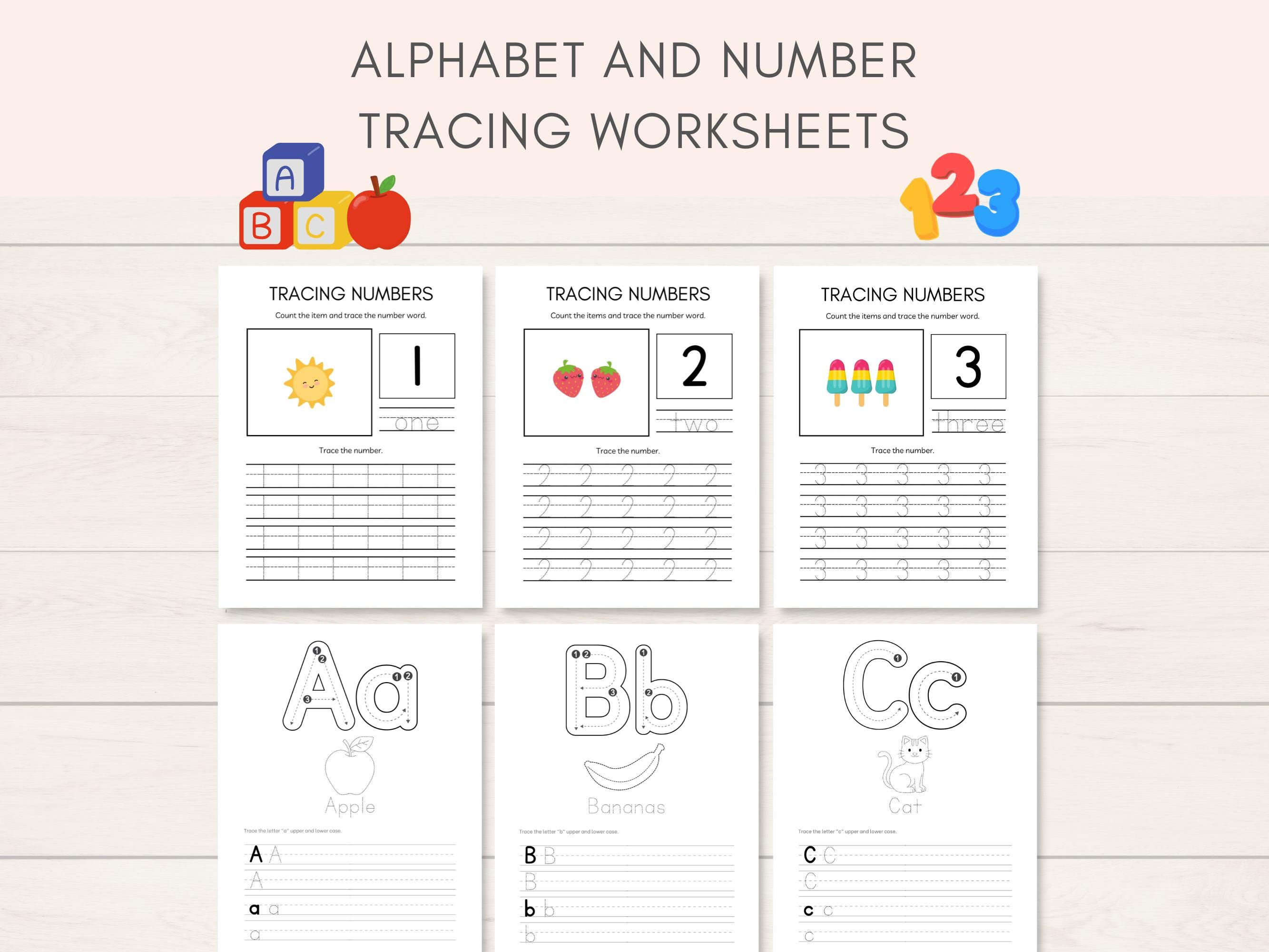 Alphabet and Number Tracing, Alphabet Tracing, Tracing Number, Number ...