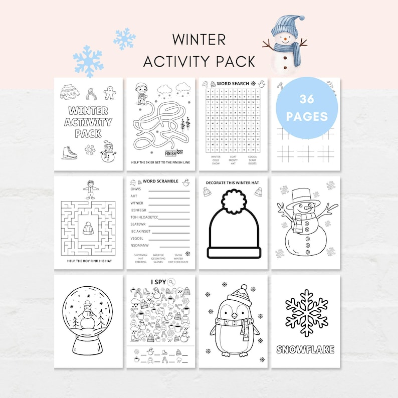Winter Activity Printable, Winter Games, Winter Printable, Winter ...