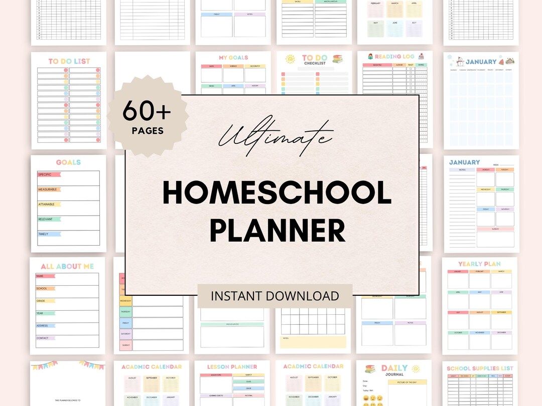 Homeschool Planner Printable, Homeschool Planner PDF, Kids Homeschool ...