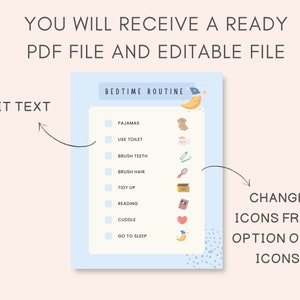 Morning Routine Chart, Editable Routine Charts, Evening Routine Chart ...