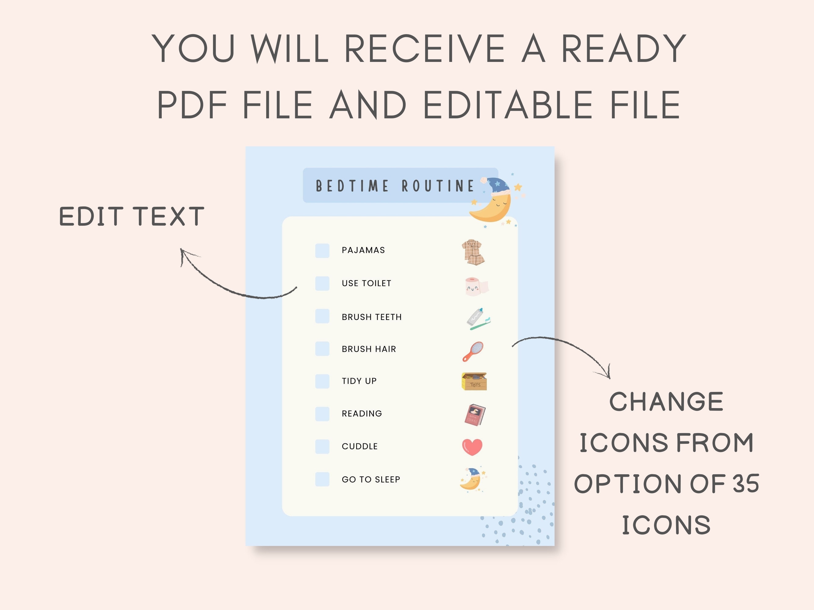 Morning Routine Chart, Editable Routine Charts, Evening Routine Chart ...