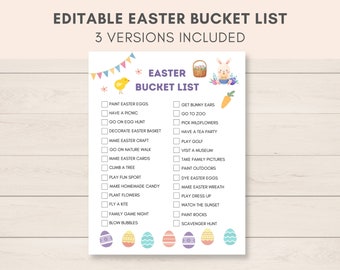 Easter Bucket List, Printable - Etsy