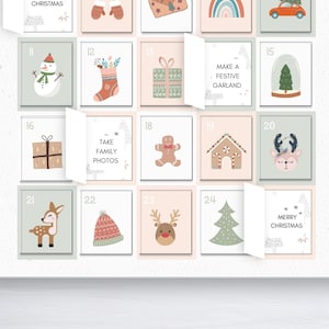 Advent Calendar Printable, Boho Advent Calendar, Christmas Countdown ...