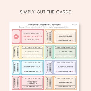 Mother’s Day Coupons, Mother’s Day Gift, Coupon Printable, Mom Coupon ...