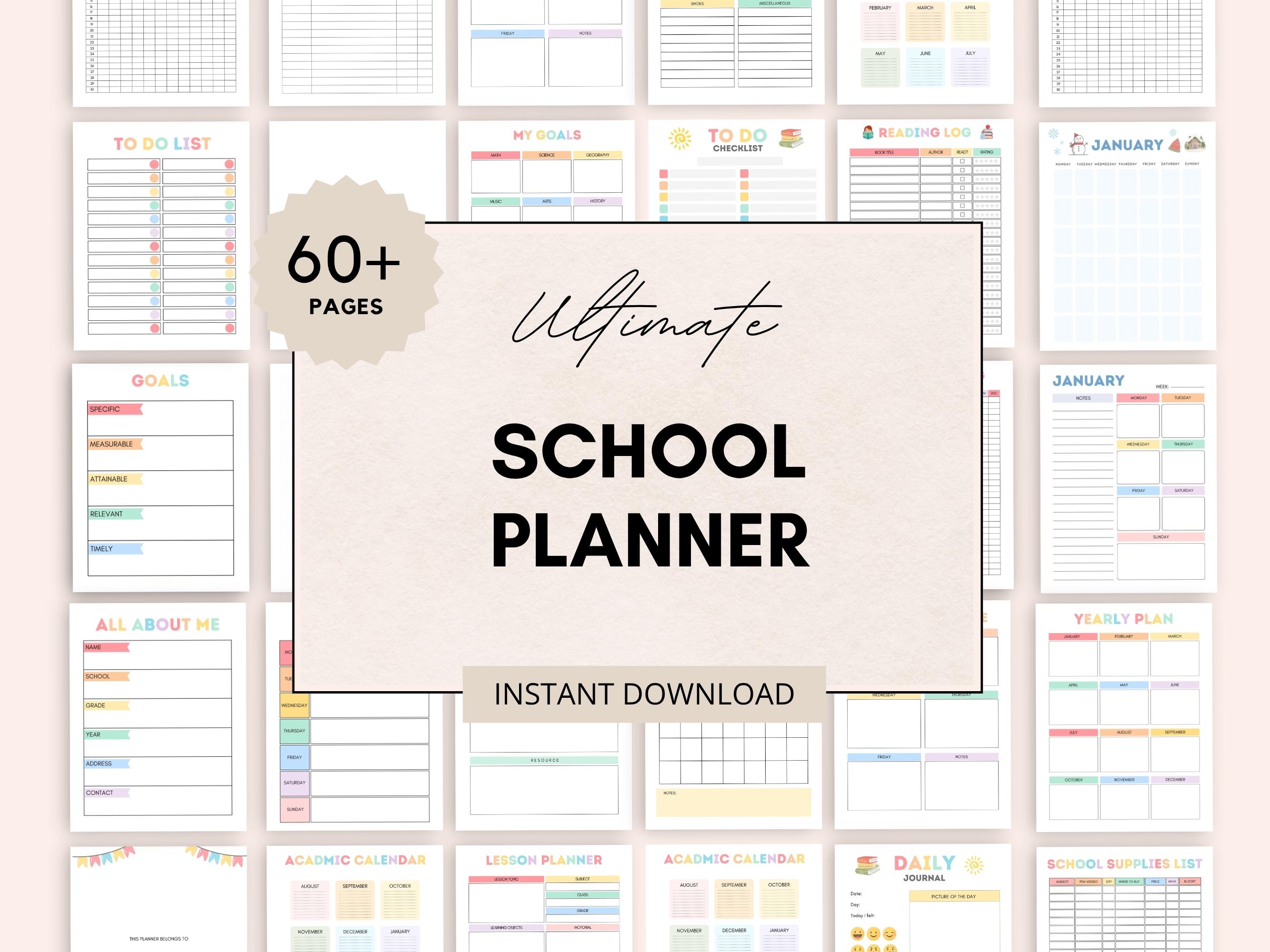 School Planner for Kids, Student Planner, Kids Printable School Planner ...
