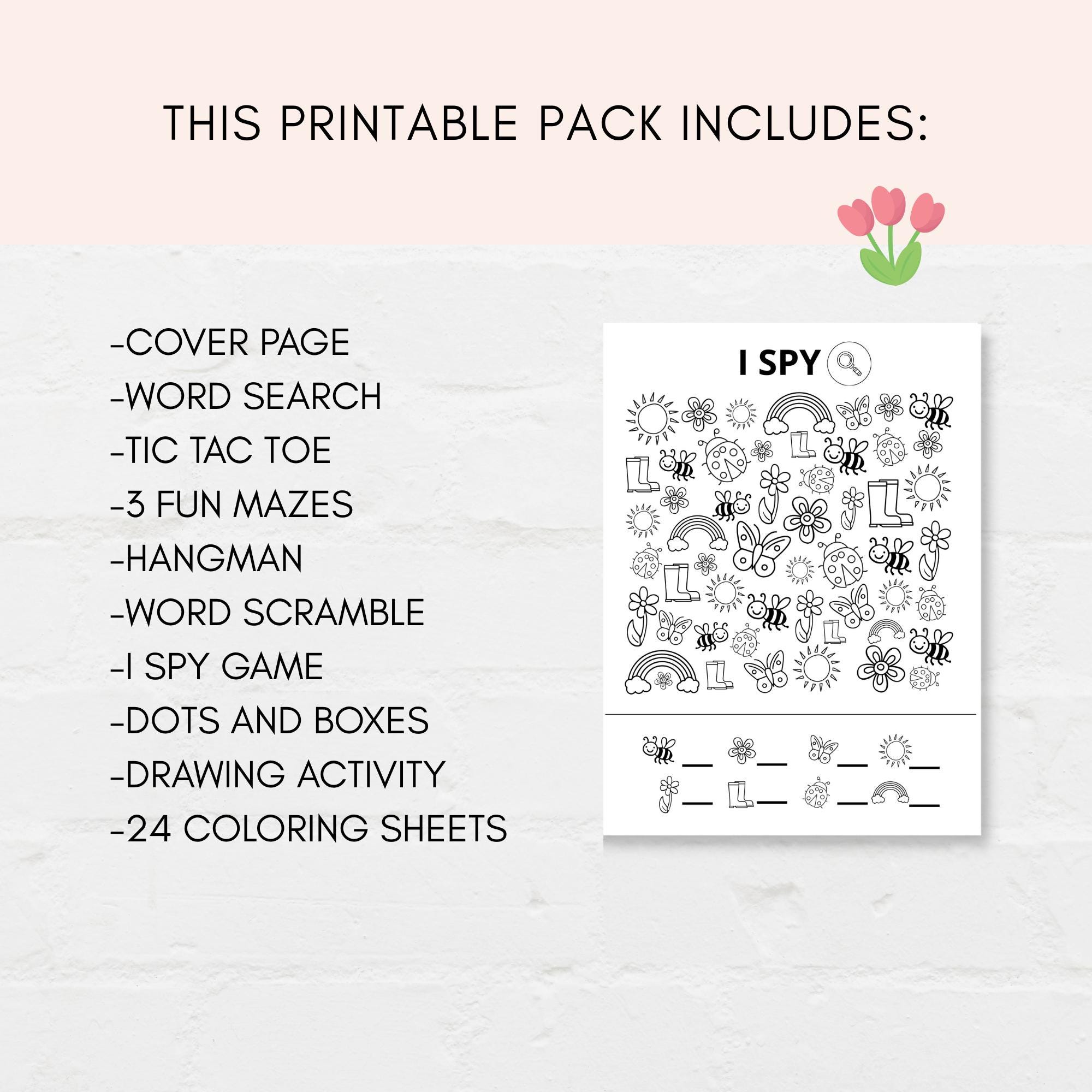 Spring Activity Printable, Spring Coloring Pages, Spring Kids Game ...