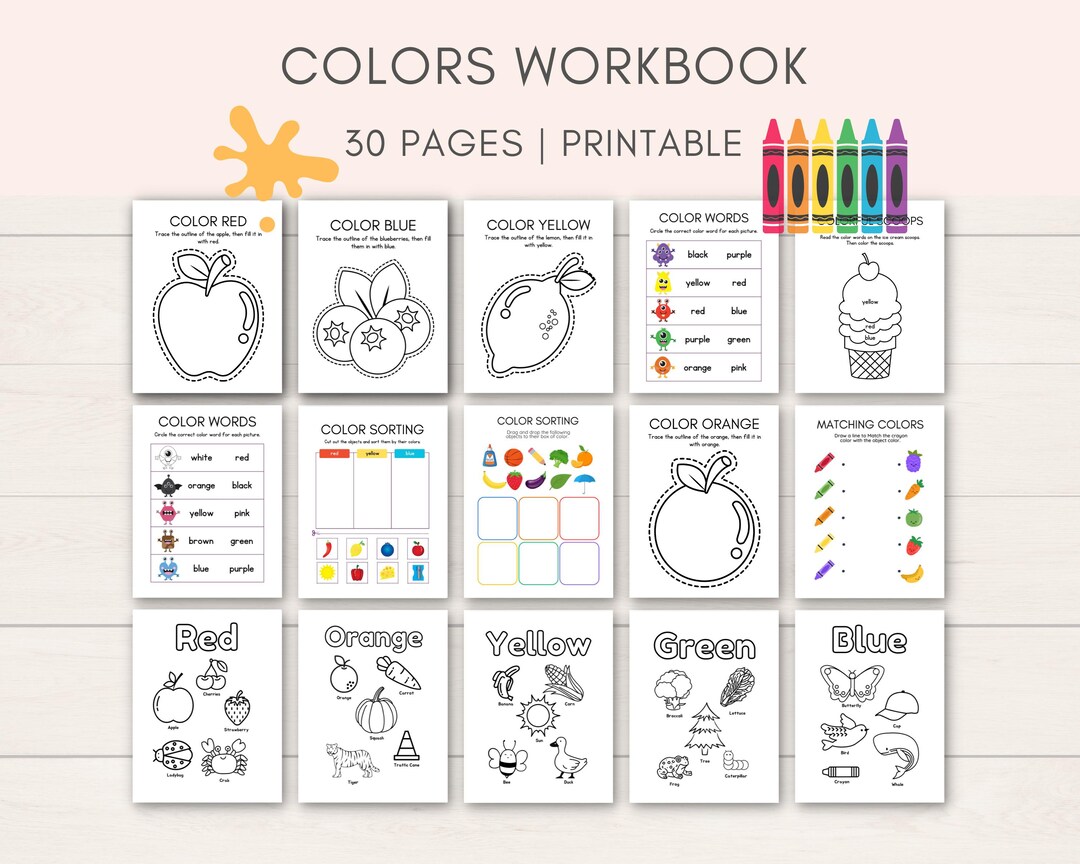 Colors Workbook, I Know My Colors Workbook, Colors Worksheet, Colours ...