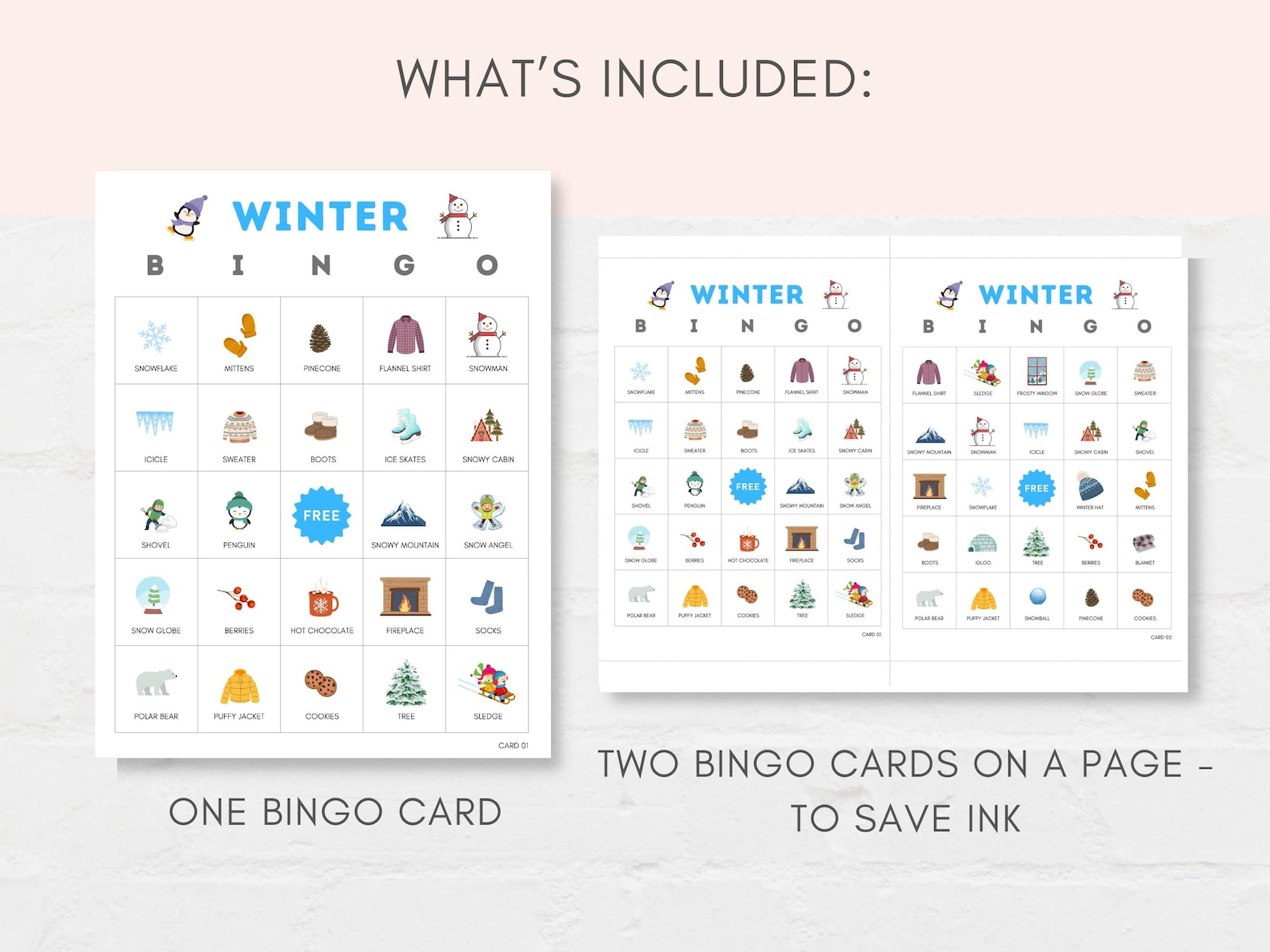 Winter Bingo, Winter Activity, Winter Bingo Printable Game, Winter ...