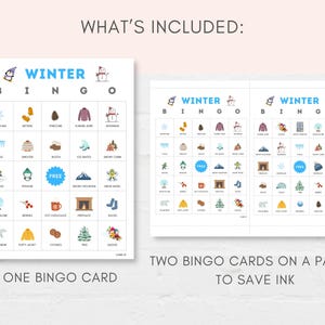 Winter Bingo, Winter Activity, Winter Bingo Printable Game, Winter ...