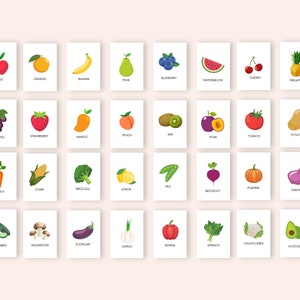 Fruits and Vegetables Flashcards, Fruits Flashcards, Vegetable ...