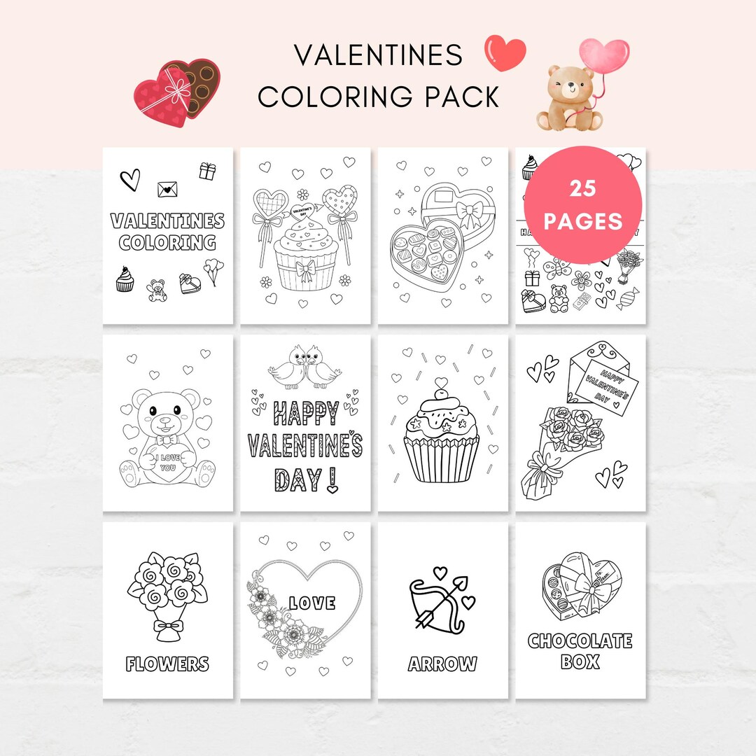 Valentines Coloring Pages, Valentines Coloring Book, Valentines ...