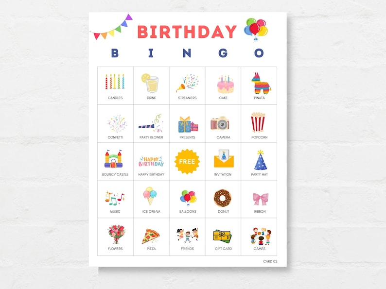 Birthday Bingo, Birthday Bingo Cards, Bingo Birthday Party, Birthday ...