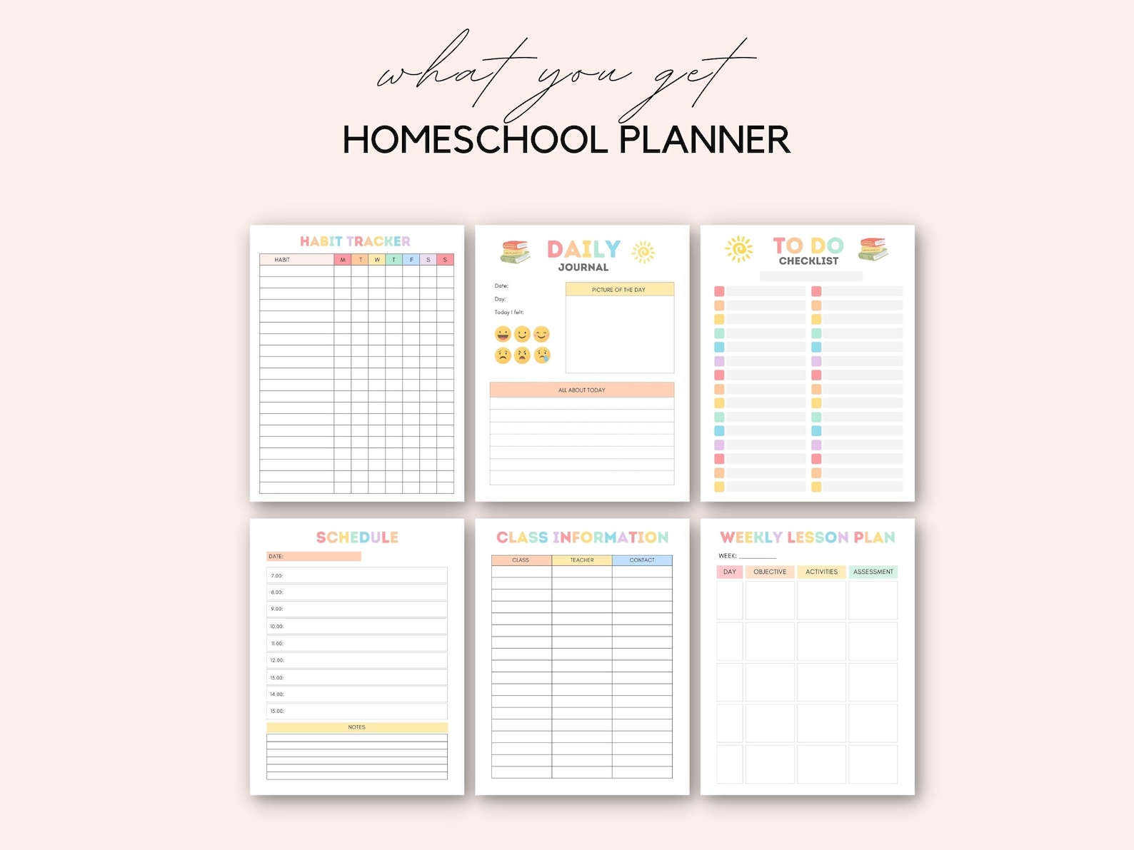 Homeschool Planner Printable, Homeschool Planner PDF, Kids Homeschool ...