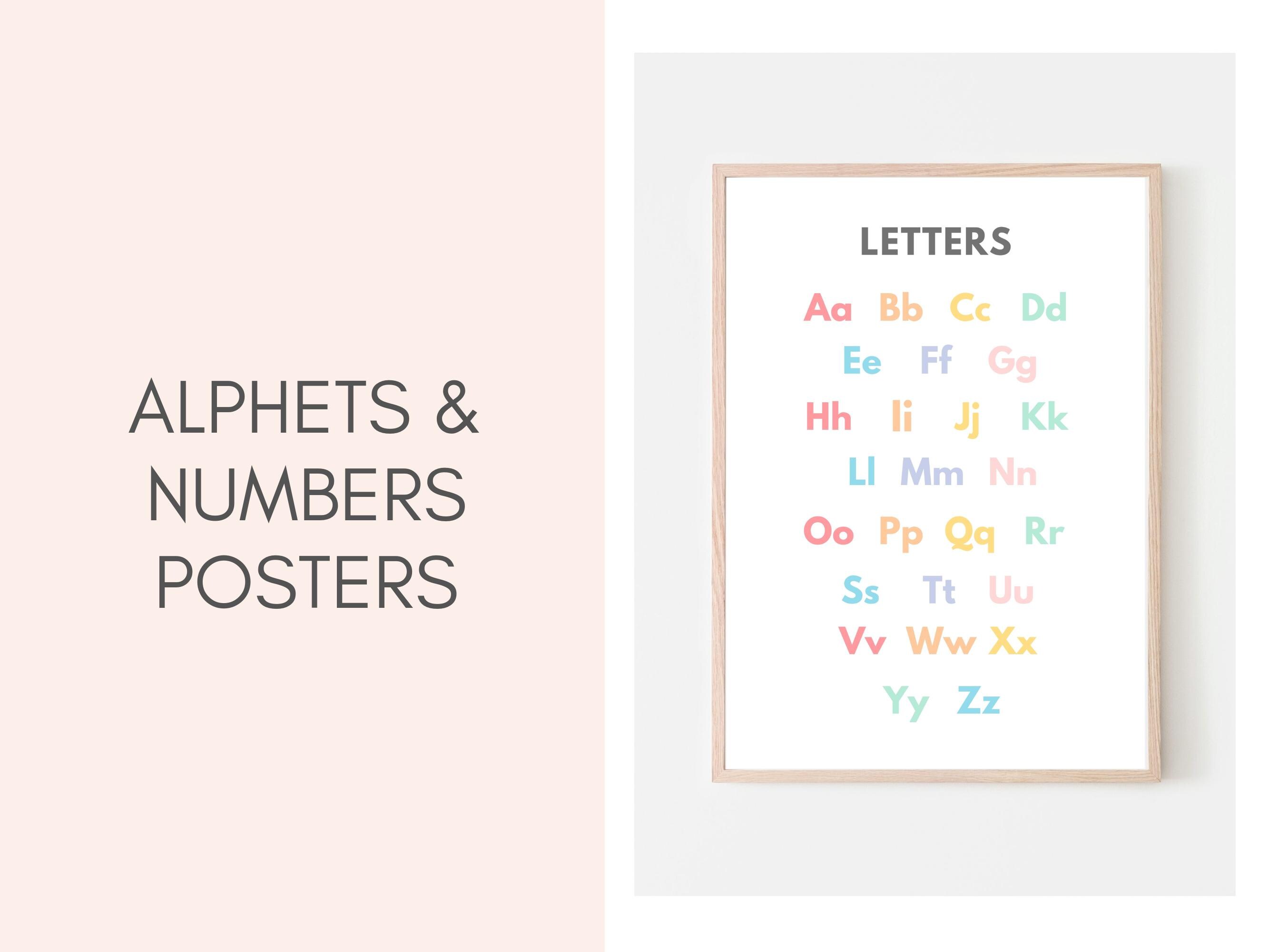 Alphabet and Number Poster, Educational Poster for Kids, Alphabet Print ...