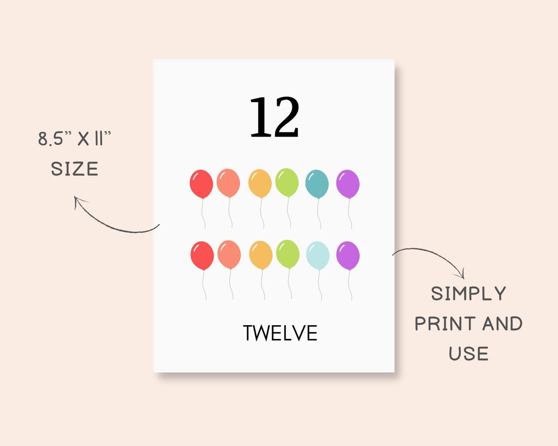 Number Flashcards Counting Cards Printable Number Flash - Etsy