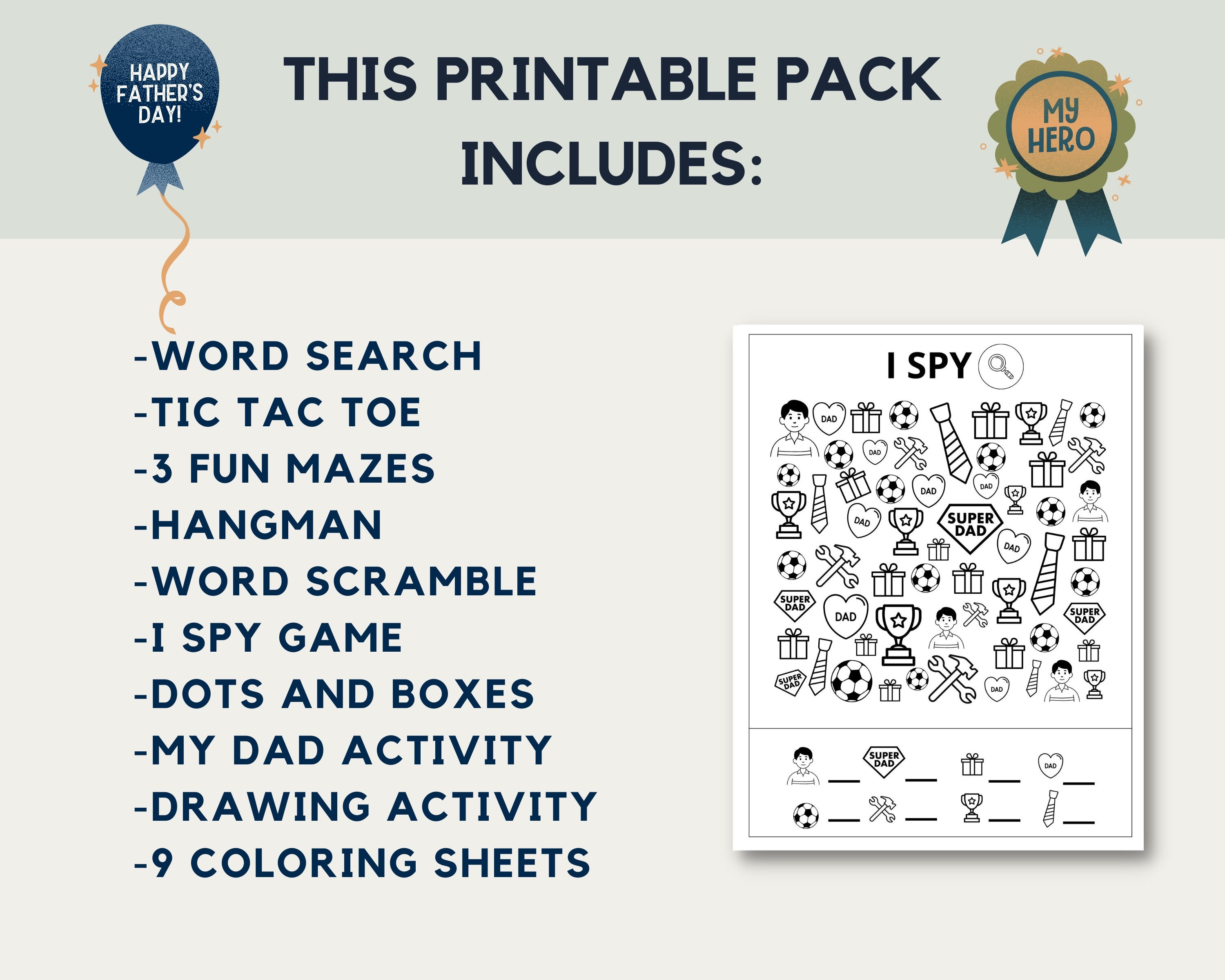Fathers Day Activity Pack Fathers Day Activities Fathers - Etsy