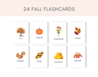 Fall Flashcards Printable, Autumn Flashcards, Nature Cards, Fall ...