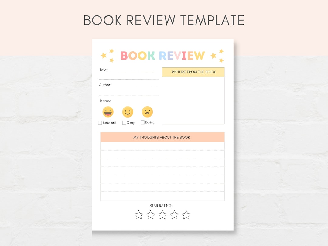 Book Review Template, Book Review Printable, Reading Log, Reading ...