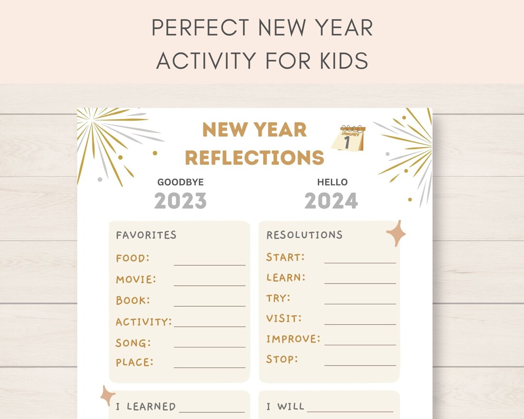 Kids Year in Review, Printable New Years Activity, 2024 New Year ...