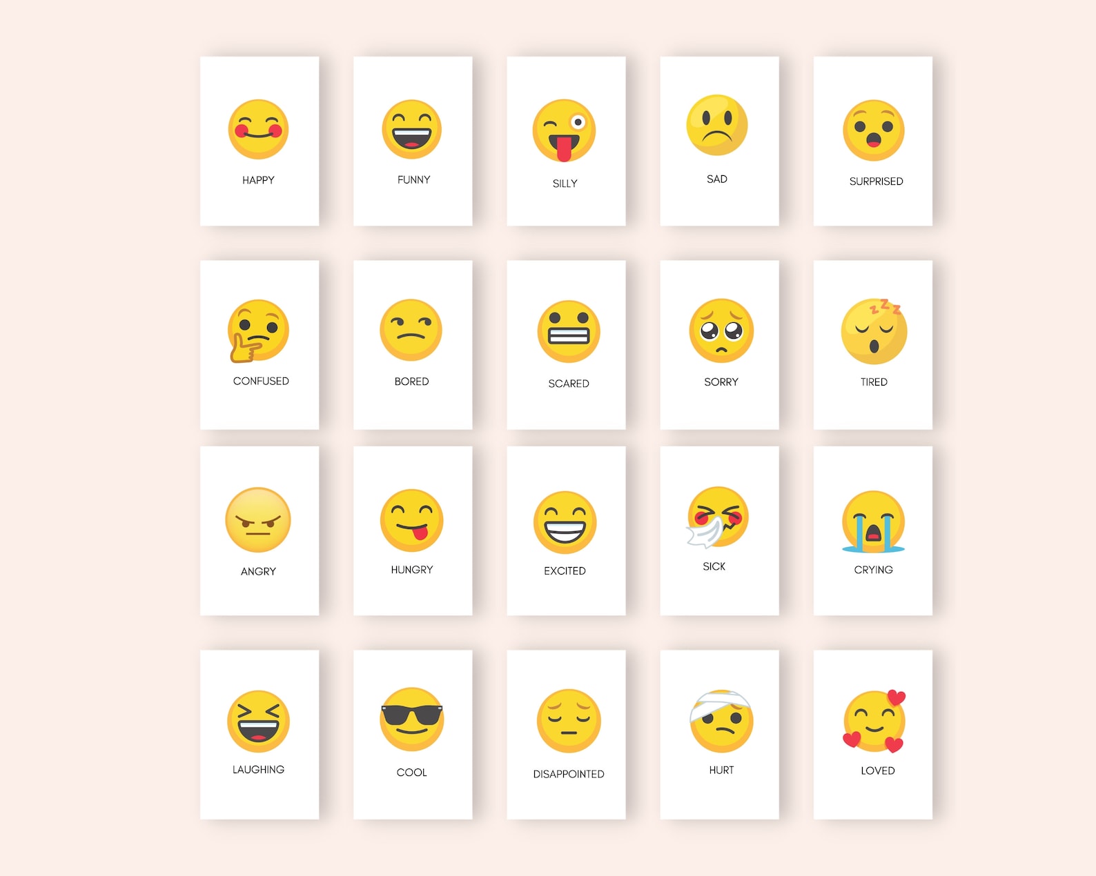 Emotion Flashcards, Preschool Emotion Flashcards, Emoji Flashcards ...