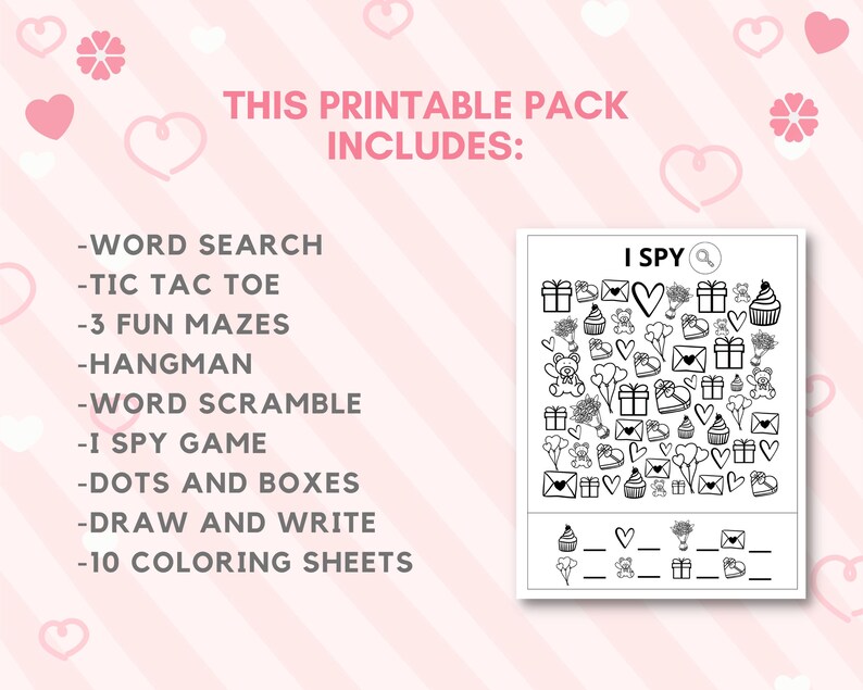 Valentines Activity Printable Valentines Party Games - Etsy
