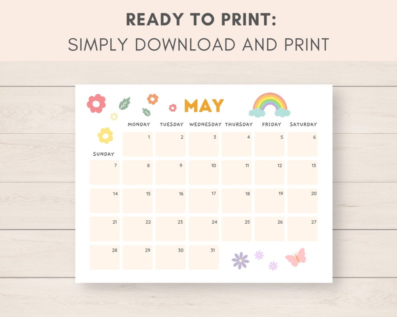 Calendar 2023 Printable Kids Calendar 2023 Editable - Etsy UK