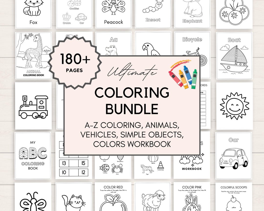 COLORING PAGES BUNDLE, Coloring Pages for Kids, Printable Colouring ...