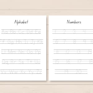 Alphabet and Number Tracing, Letter Tracing, Handwriting Practice ...