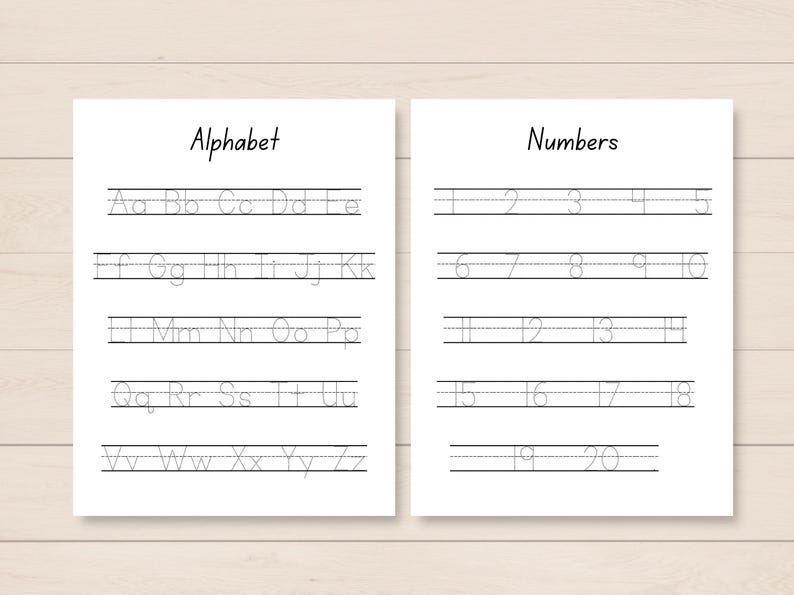 Alphabet and Number Tracing, Letter Tracing, Handwriting Practice ...