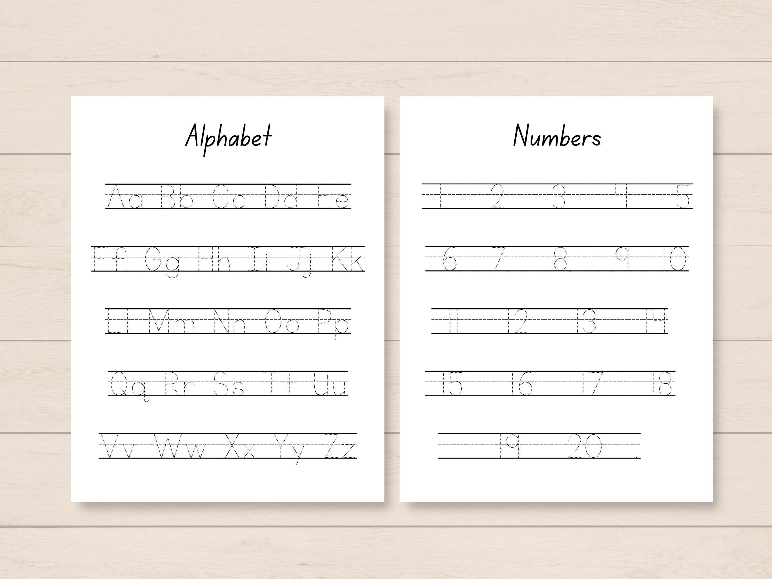 Alphabet and Number Tracing, Letter Tracing, Handwriting Practice ...